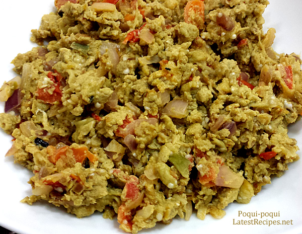 Poqui-Poqui (Sauteed grilled eggplant with eggs)