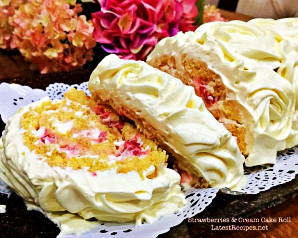 Strawberries & Cream Cake Roll