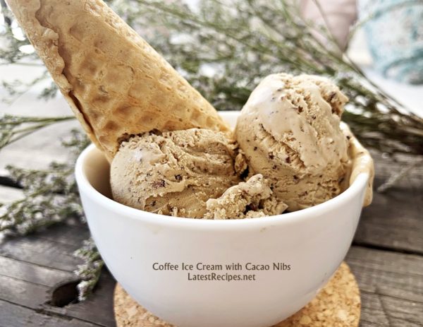 Coffee Ice Cream with Cacao Nibs (No-Churn)